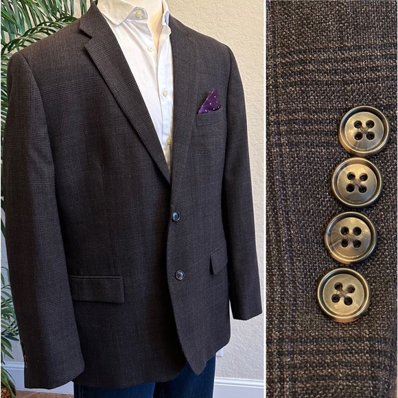 Joseph & Feiss | Suits & Blazers | Joseph Feiss Gold Mens Blazer Size 48l Long Sport Coat Plaid ...